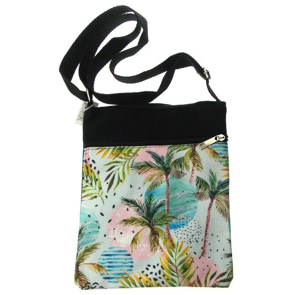 Trezo | Bags | Trezo Black White Palm Tree Beach Crossbody Bag Zippered ...